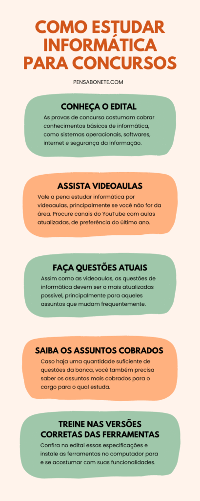 Como estudar informática para concurso em 5 passos